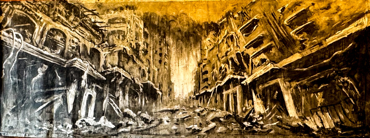 Alex Lilly, Gaza Warscape mural (2024), Bruce Parker – Triggerfish Critical Review